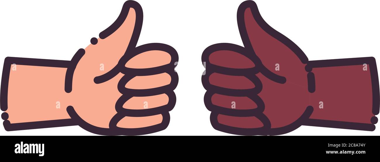 like gesture with hands line and fill style icon design of People arm ...