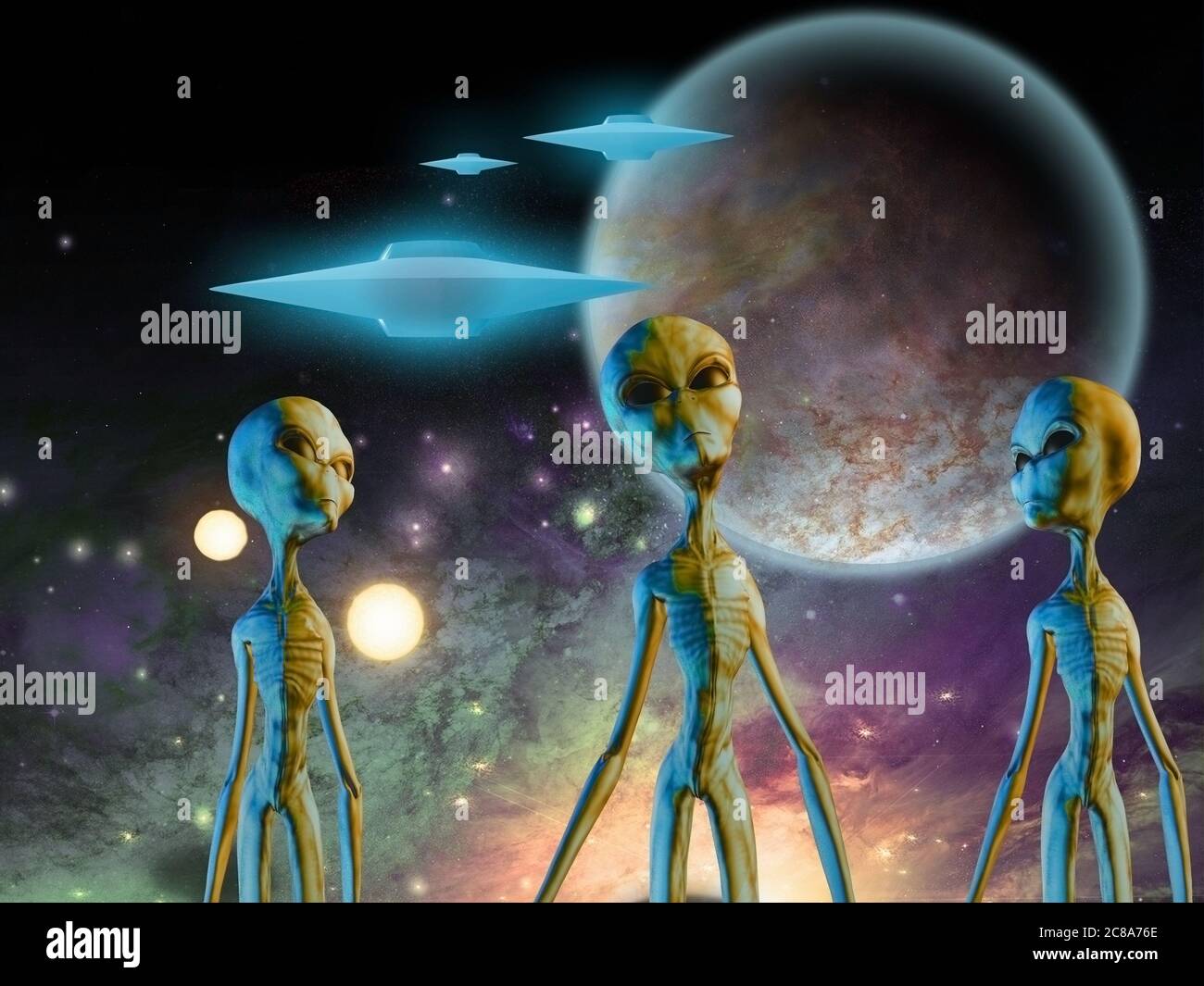 Aliens and spacecrafts Stock Photo - Alamy