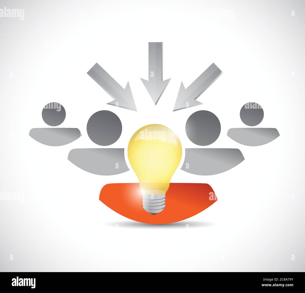 Working team and ideas concept illustration design over a white ...