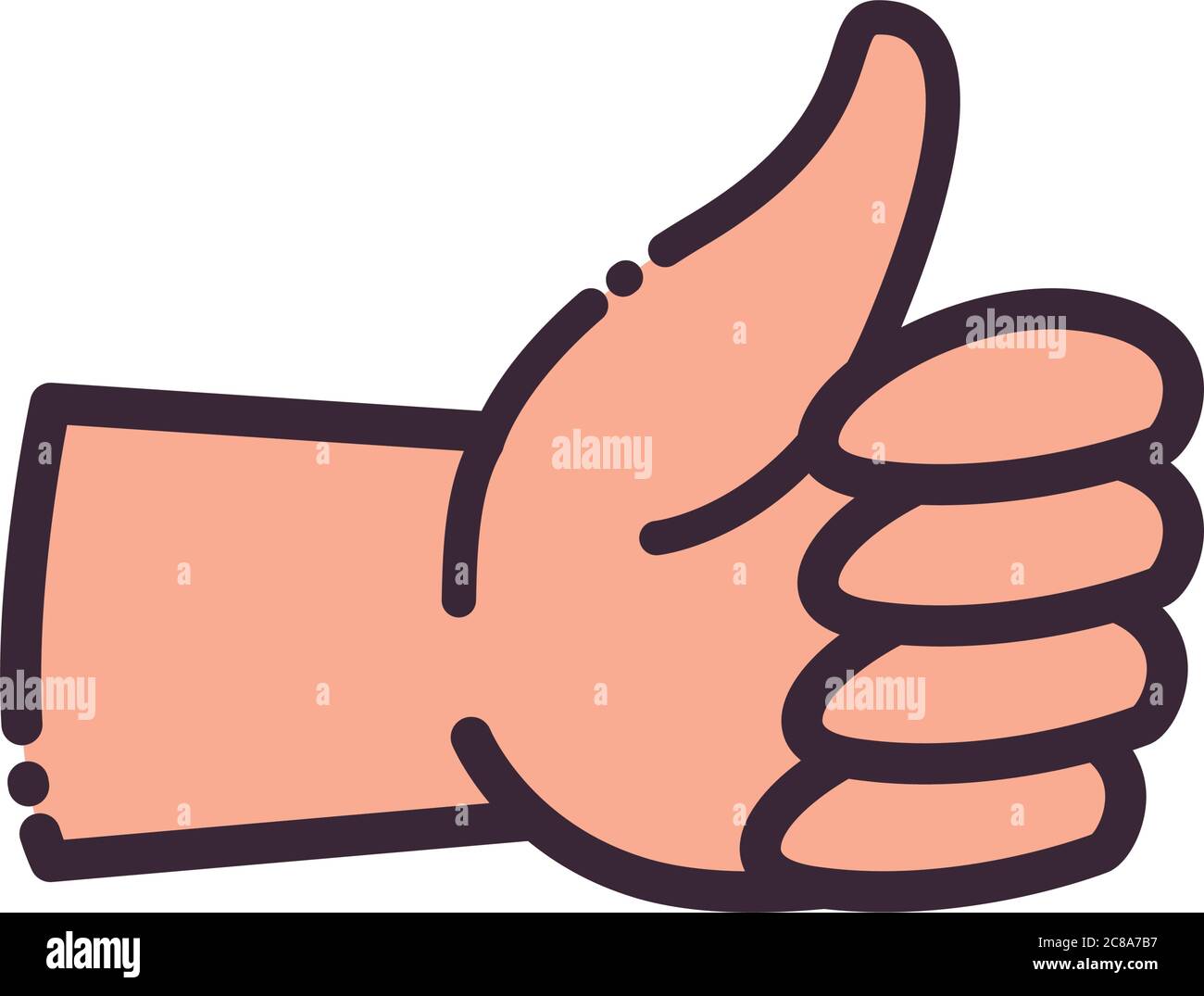 like gesture with hand line and fill style icon design of People arm ...