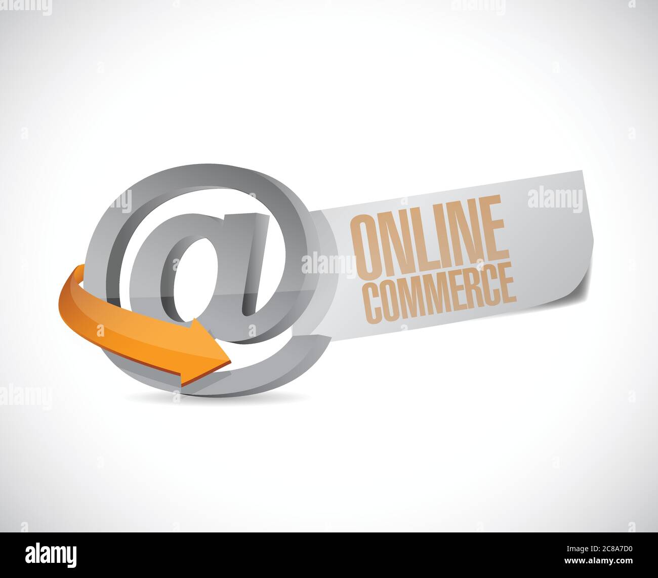 Online commerce sign illustration design over a white background Stock ...