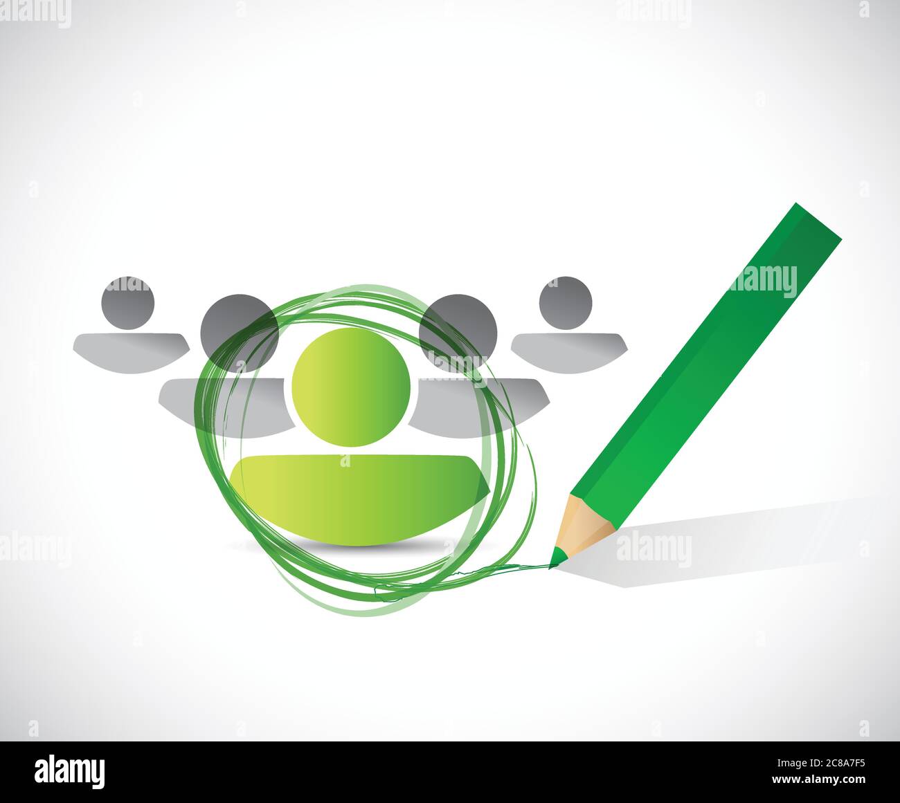 Group leader selection process. illustration design over a white ...