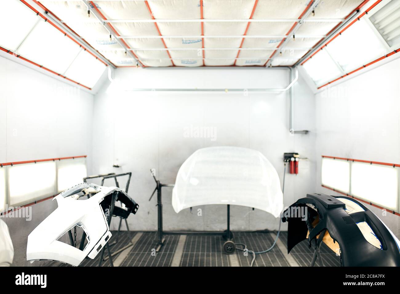Restoration painting of details car in service center Stock Photo - Alamy