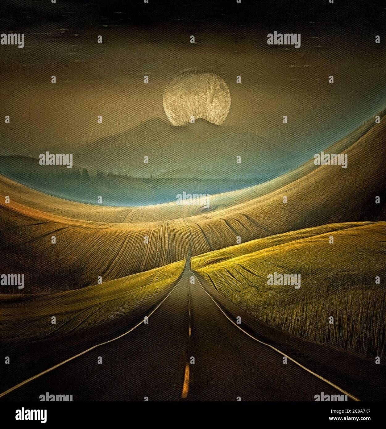 Full moon path field hi-res stock photography and images - Alamy