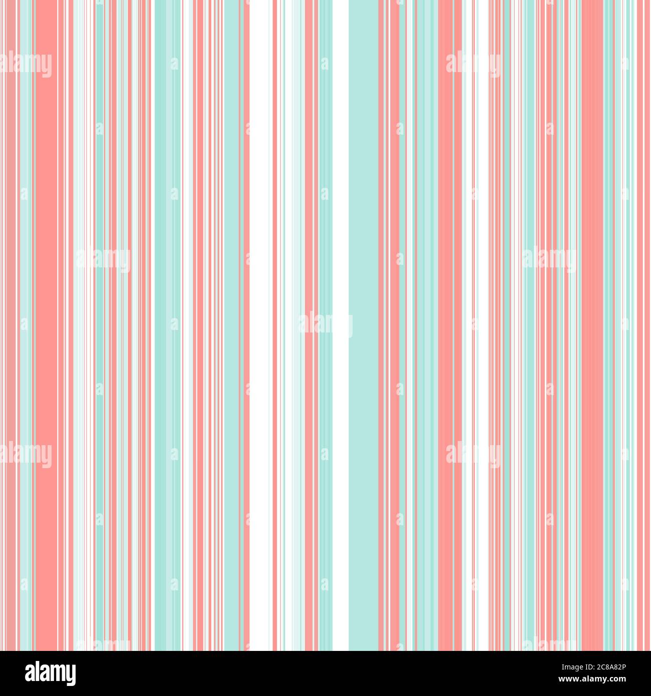 Striped pattern with mint and coral colors. Lines for background ...
