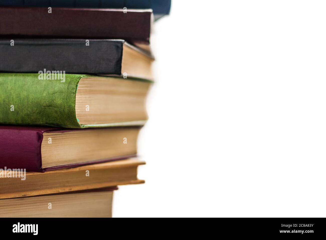 A stack of books on a white background close-up, color covers Stock ...