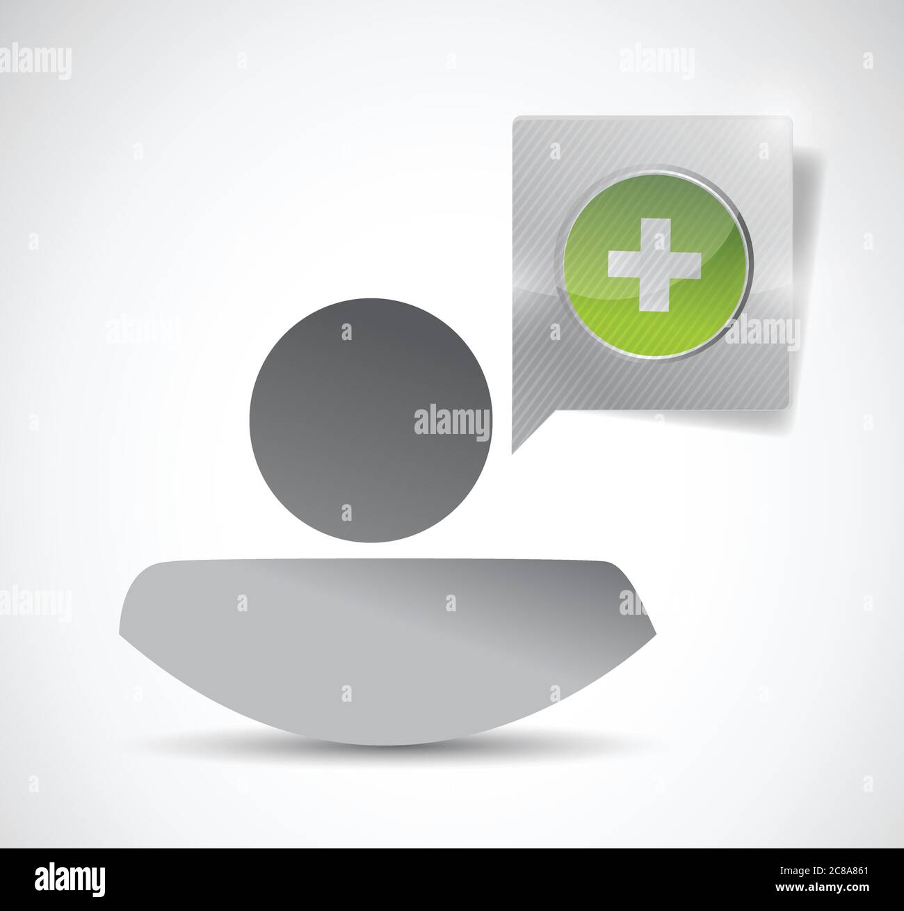 Avatar and plus sign illustration design over a white background Stock ...
