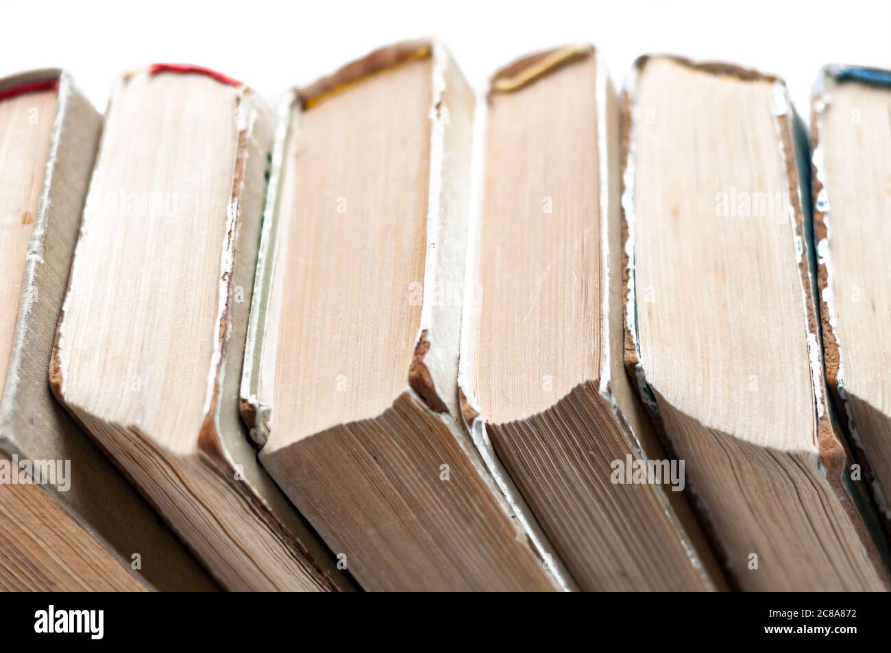 Stack of old books, old covers, close-up Stock Photo - Alamy