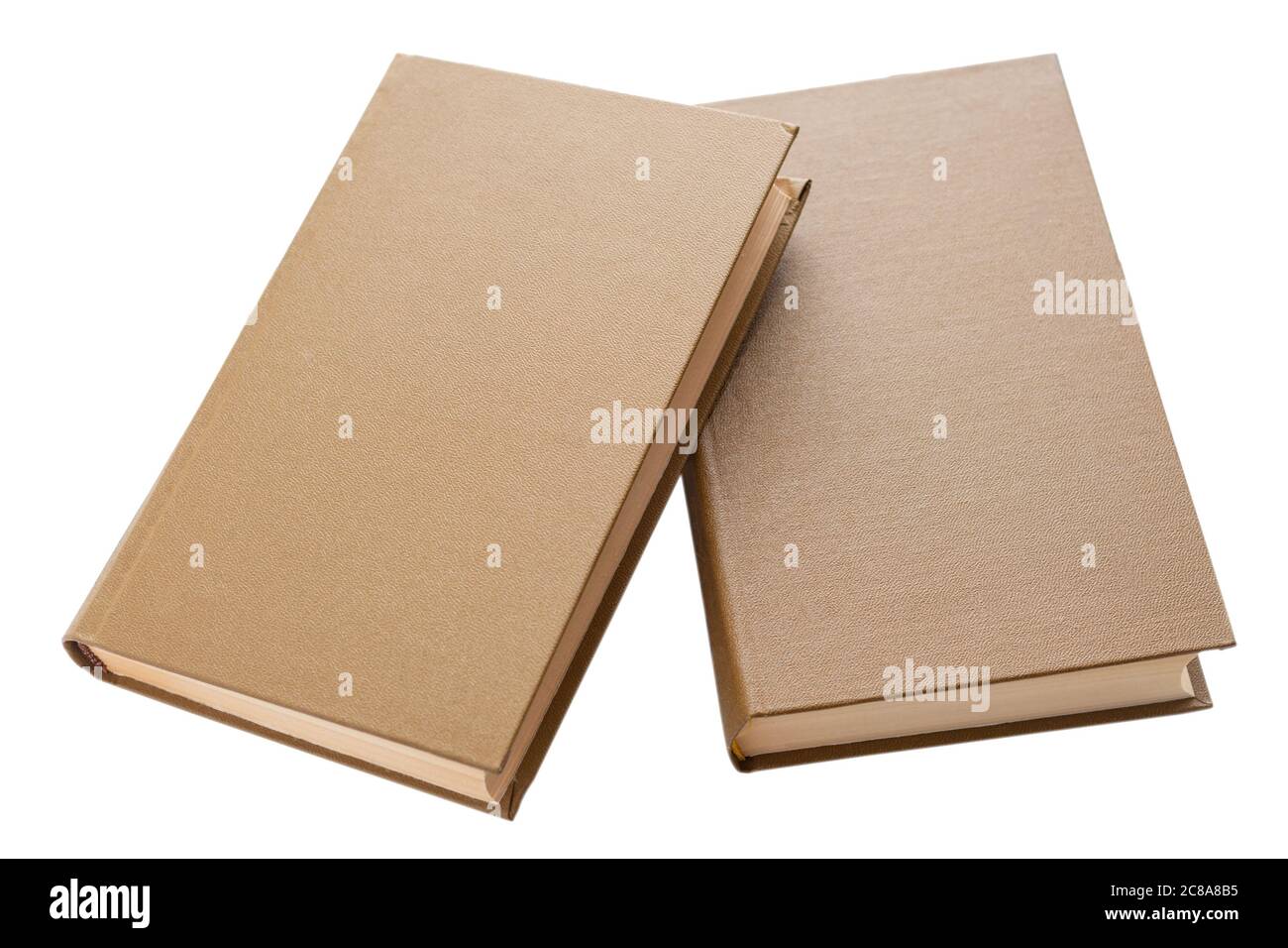 Two closed books close up on a white background Stock Photo - Alamy