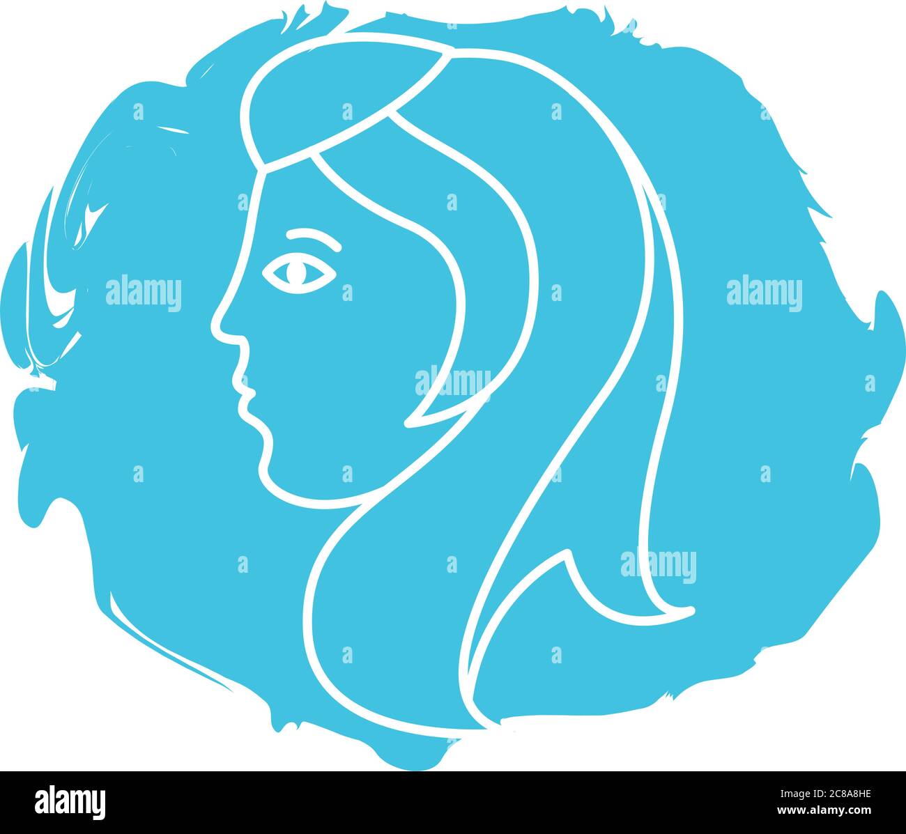 Virgo Zodiac Sign Block Style Icon Vector Illustration Design Stock