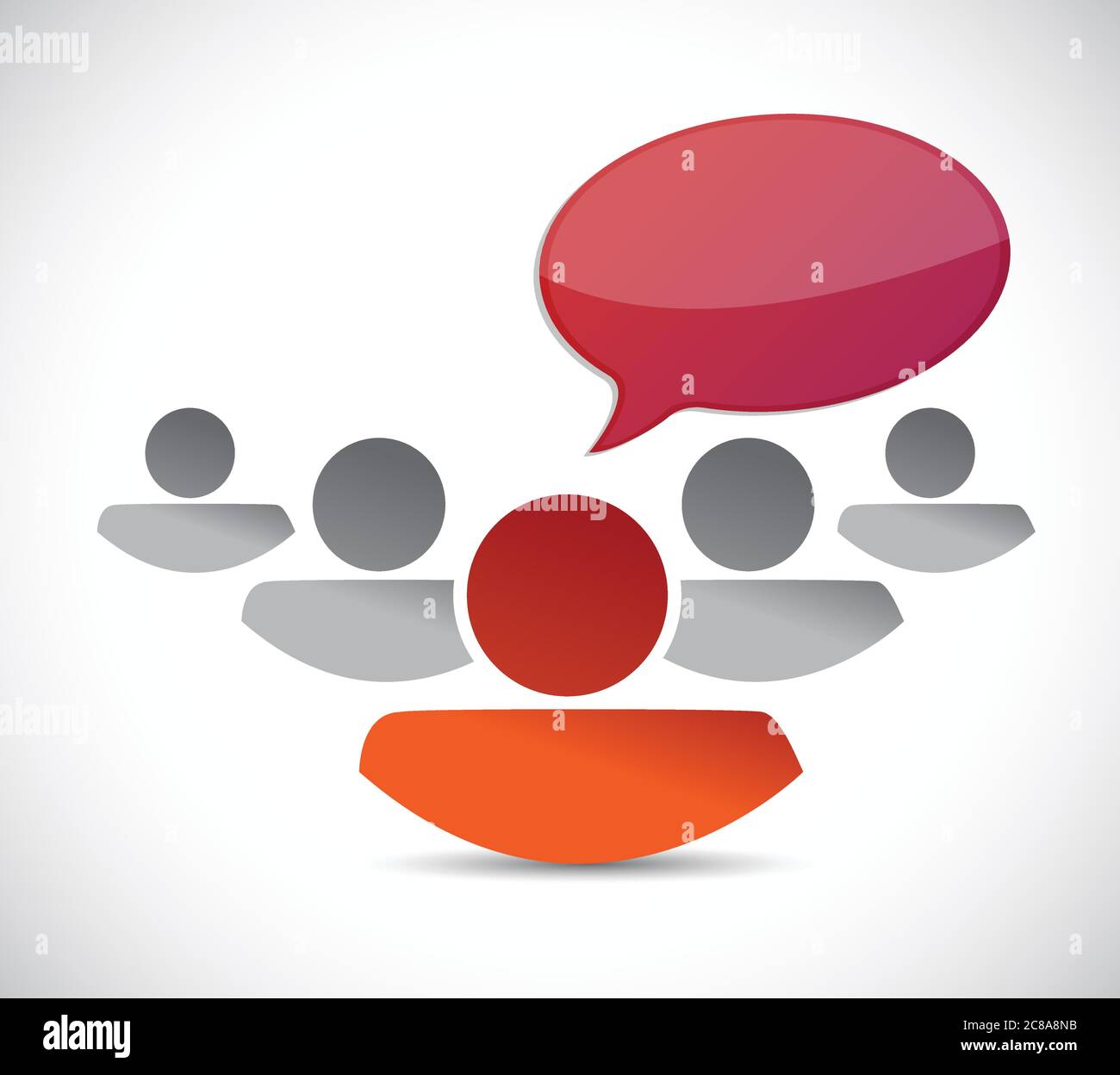 Teamwork communication illustration design over a white background ...