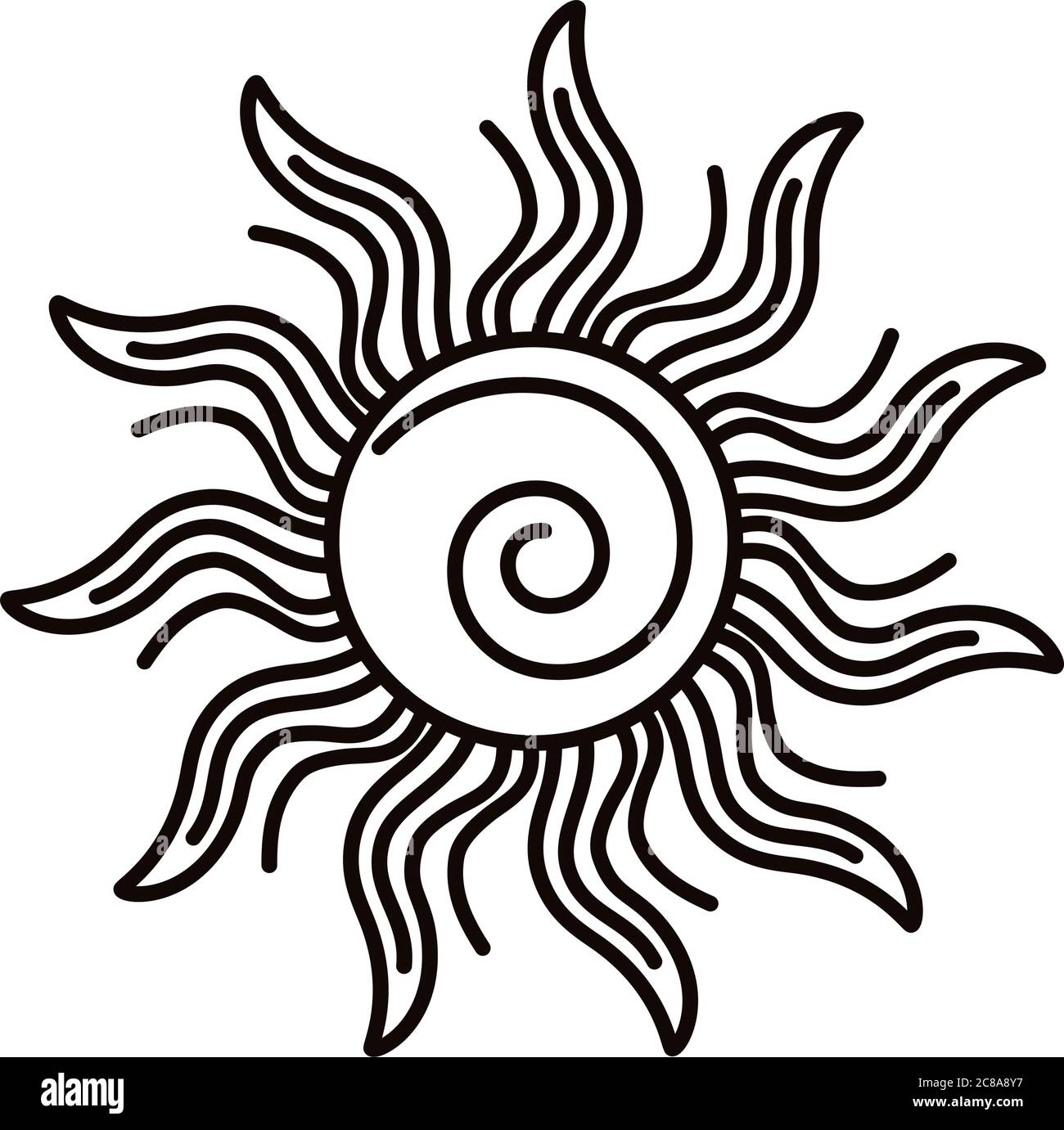 sun zodiac symbol line style icon vector illustration design Stock ...