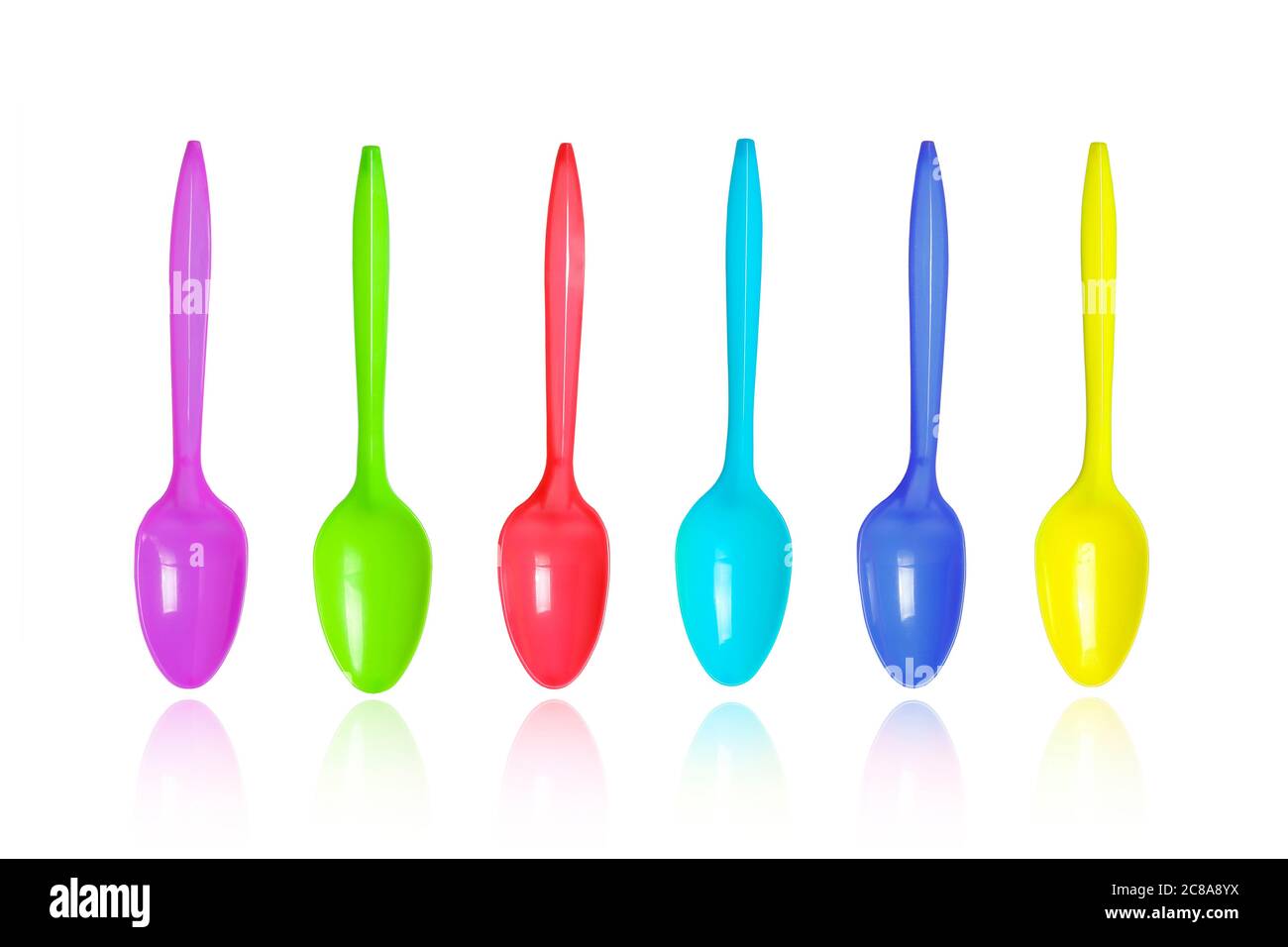 Rainbow plastic spoons hi-res stock photography and images - Alamy