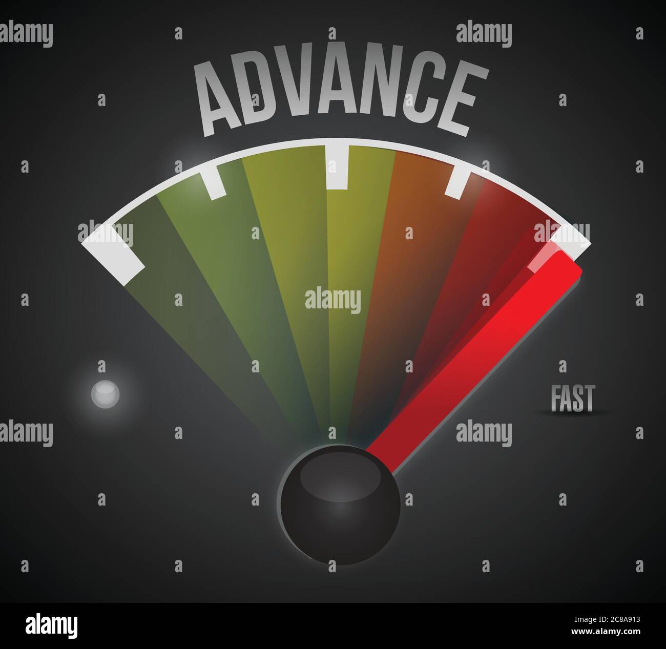 Advance speedometer illustration design over a black background Stock ...