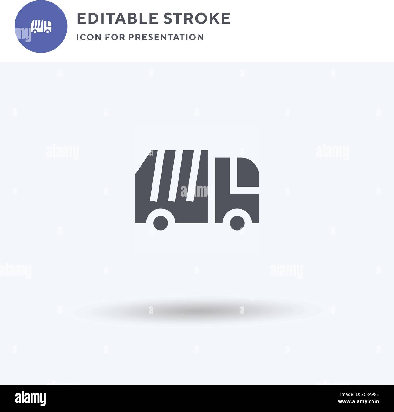 Garbage Truck icon vector, filled flat sign, solid pictogram isolated ...