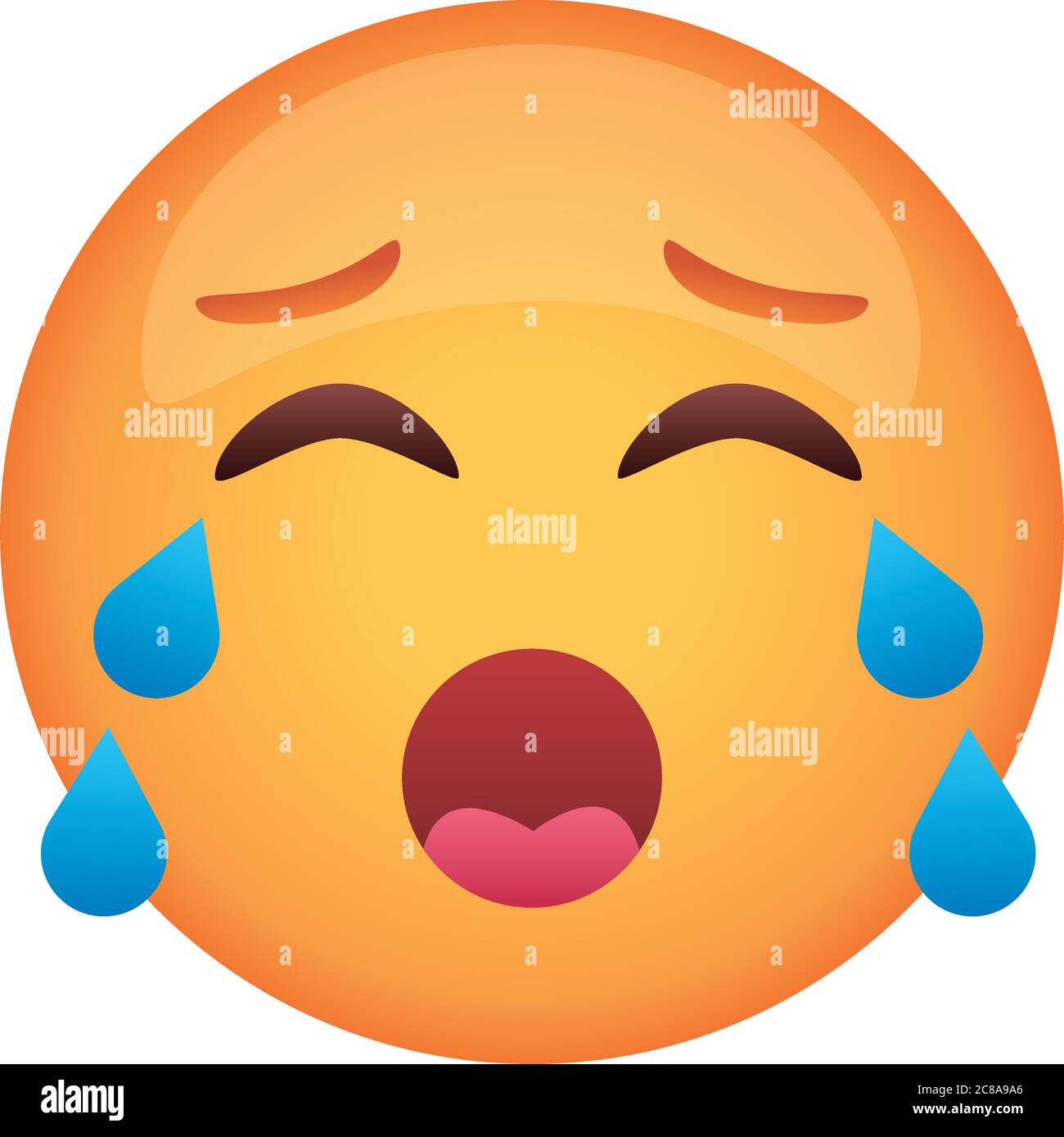 crying emoji face classic flat style icon vector illustration design ...