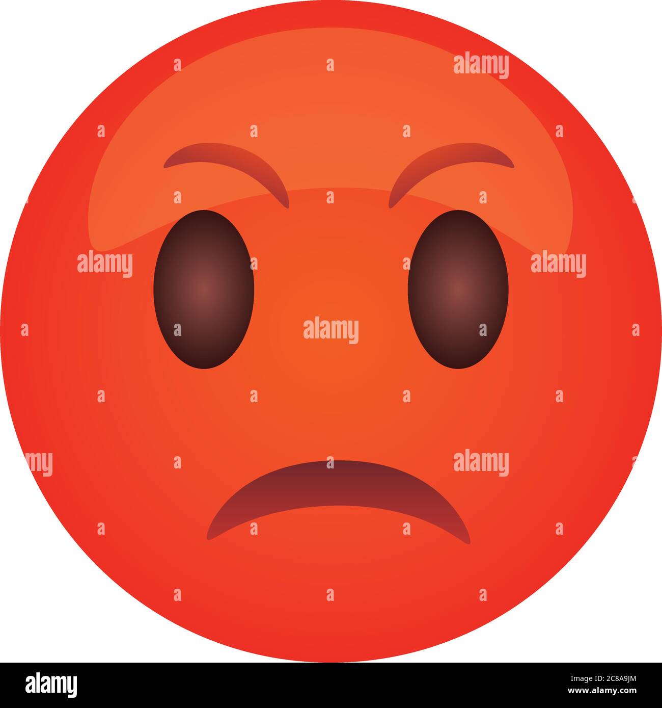 angry emoji with red face flat style icon vector illustration design ...