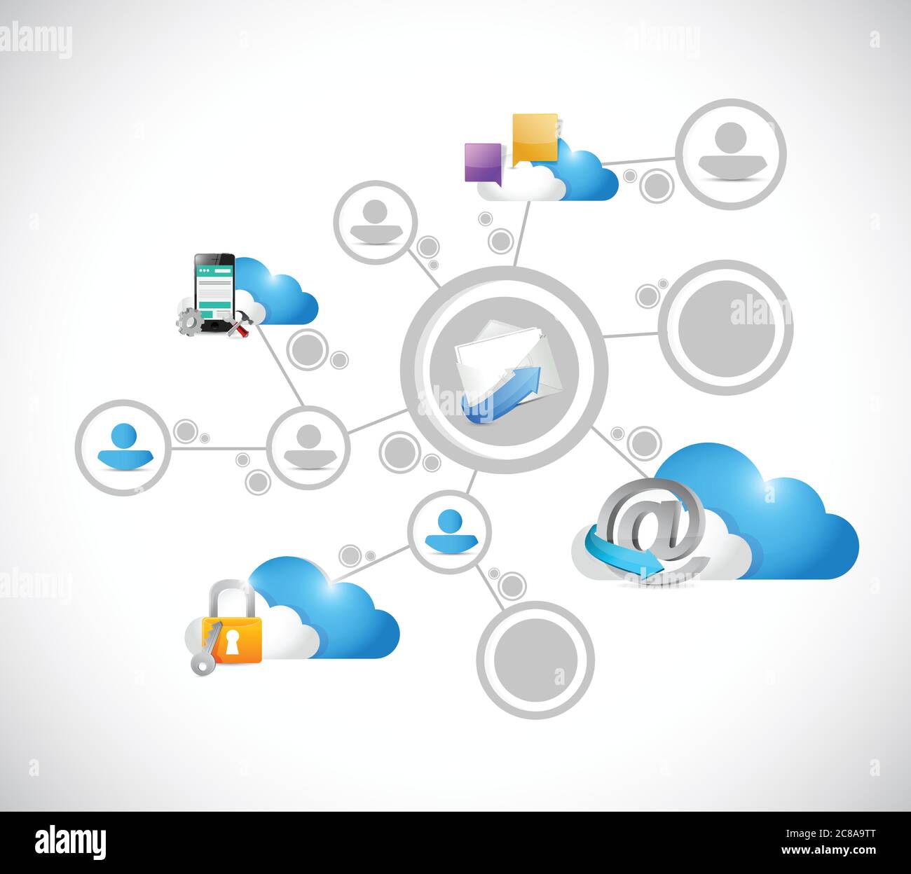 Internet connectivity business diagram illustration design over a white ...