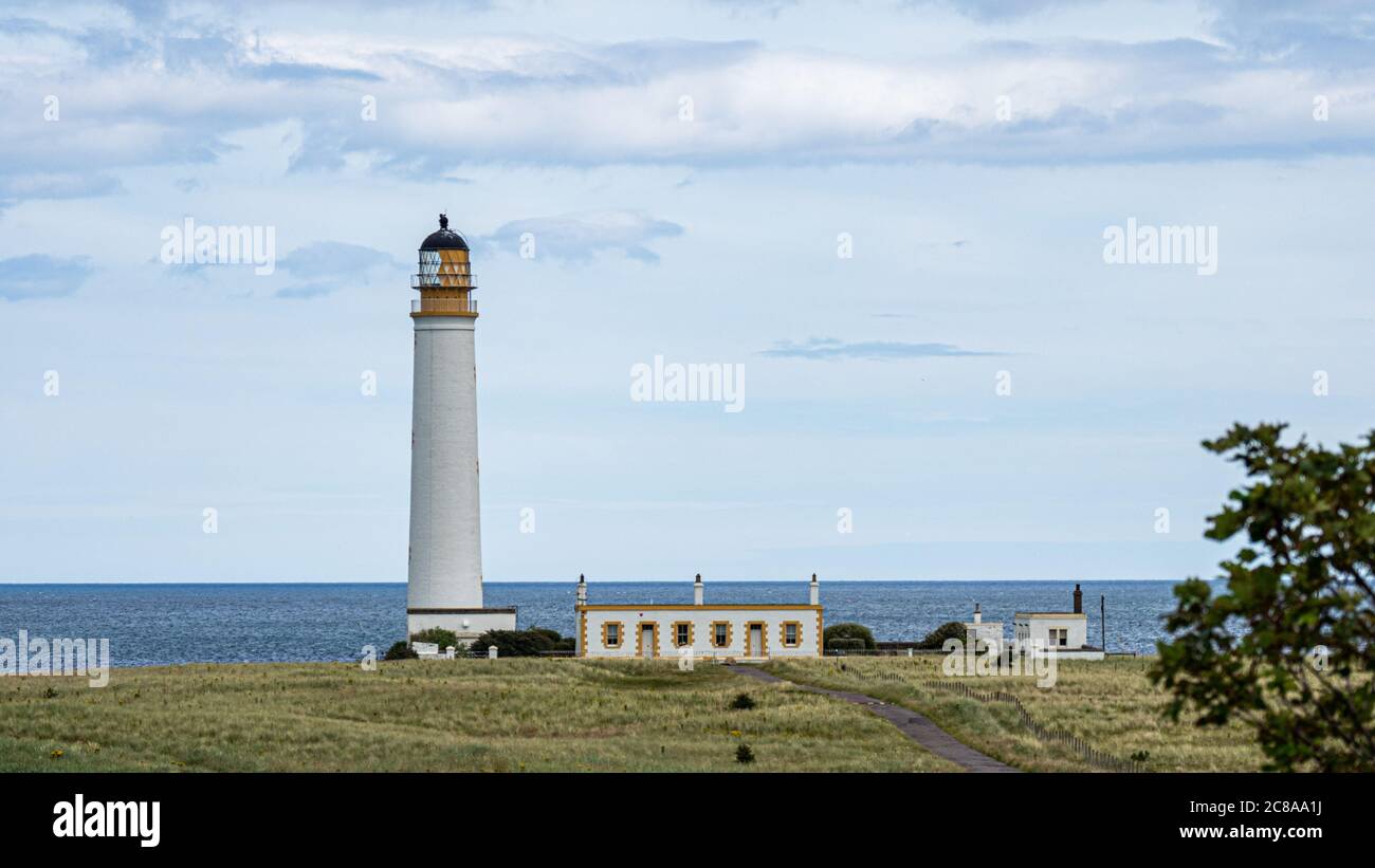 Barns Ness Lighthouse on the east coast of Scotland is located 3 miles ...