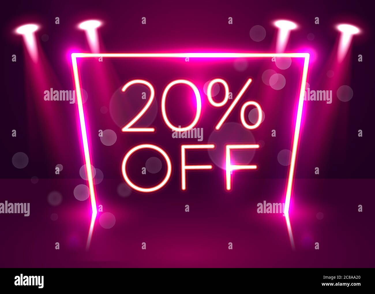 Sale glowing neon sign. Light vector background for your advertise ...