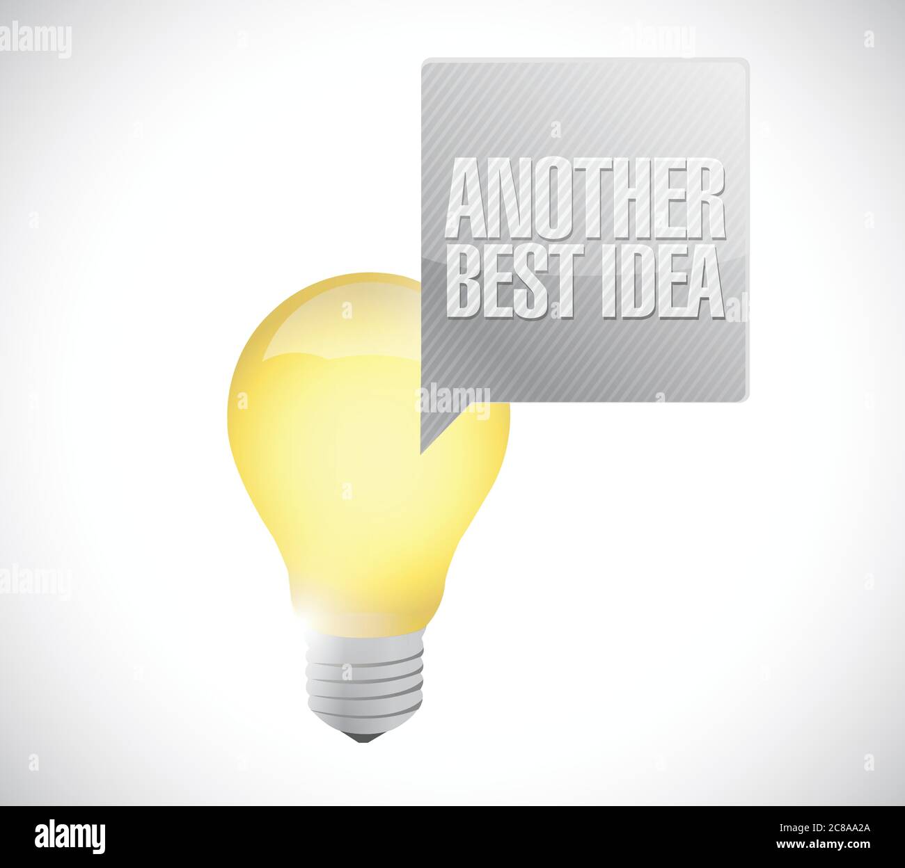Another best idea light bulb message illustration design over a white ...