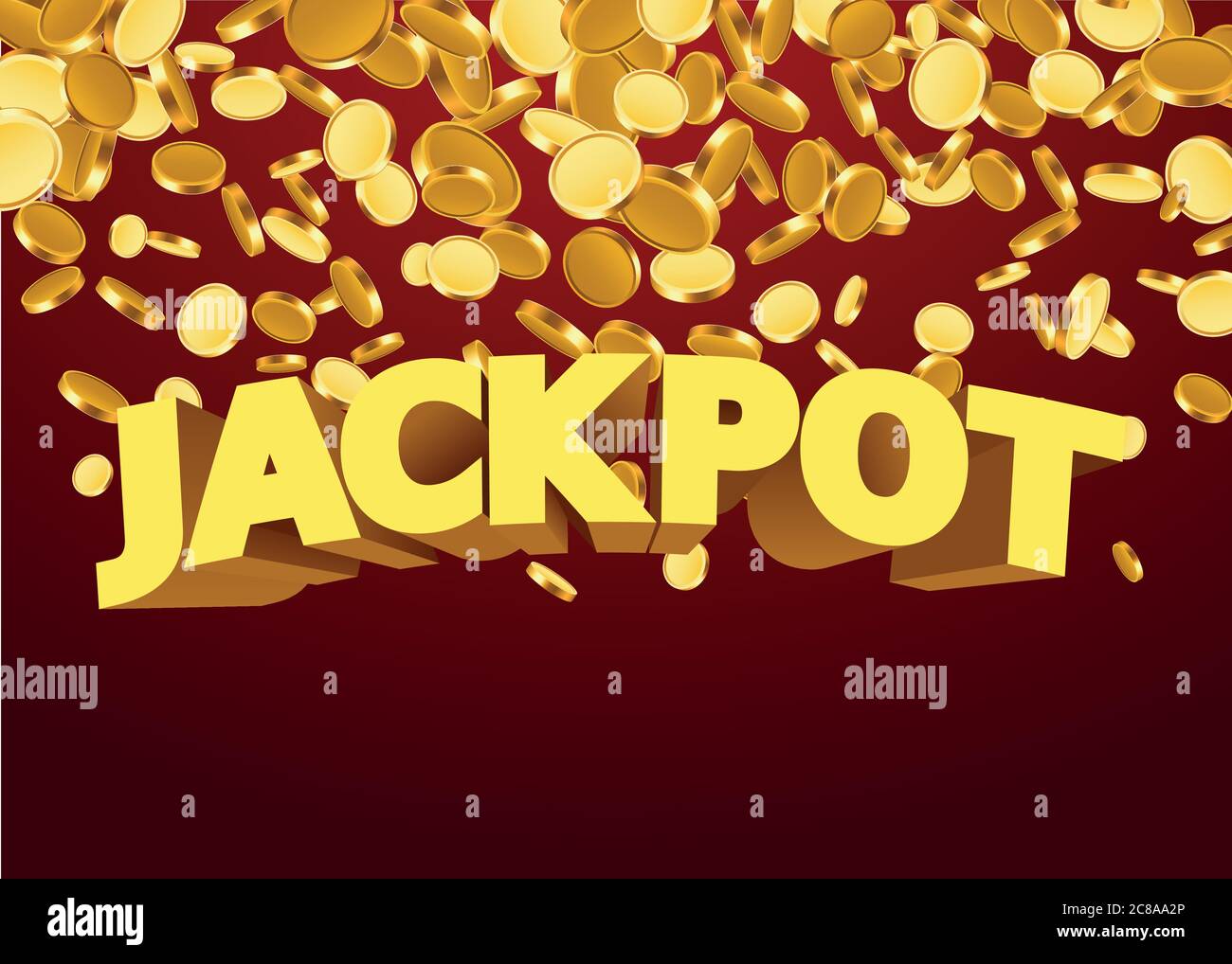 Jackpot sign with gold realistic 3d coins background. Vector ...