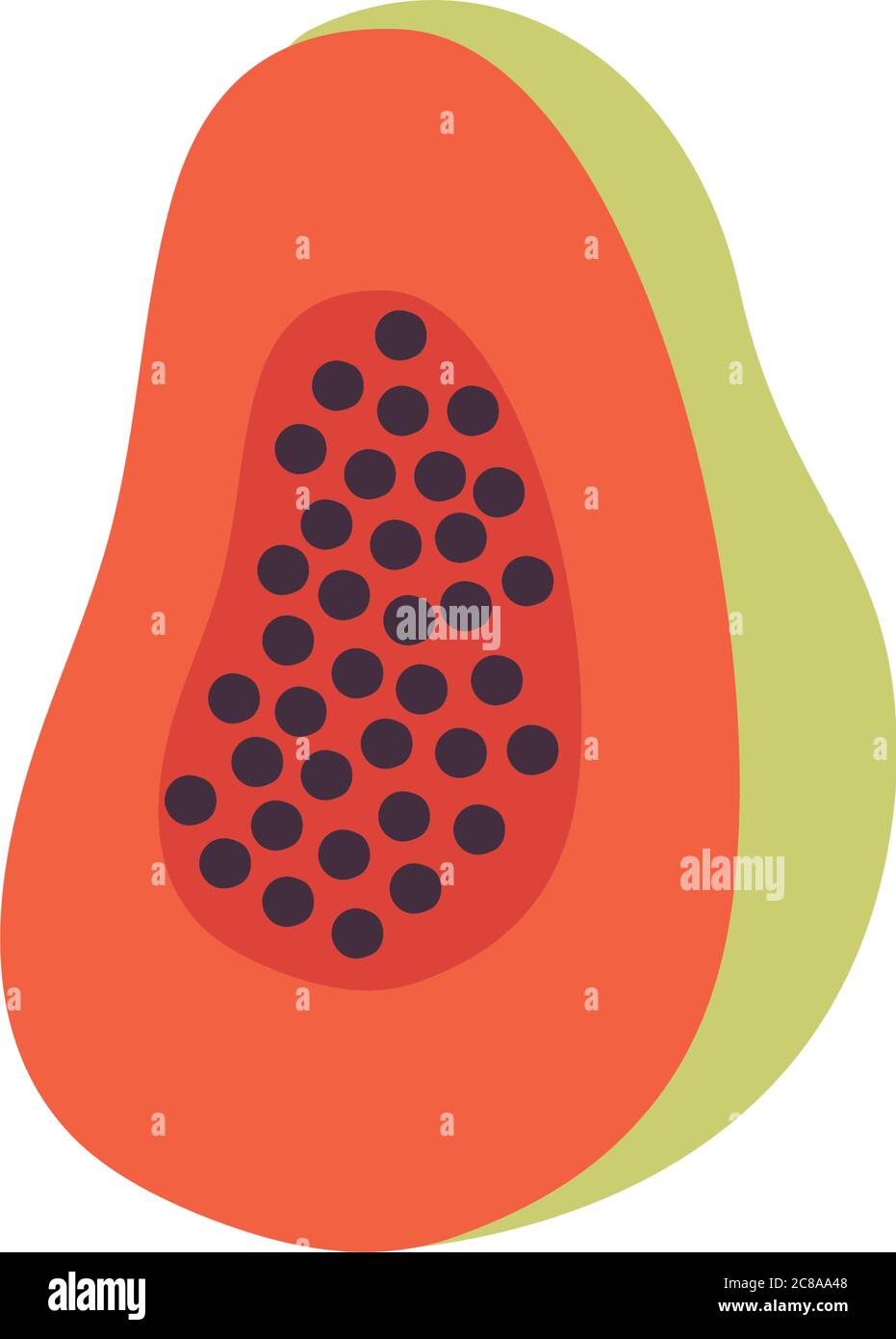 papaya flat style icon design, Fruit healthy organic food sweet and ...