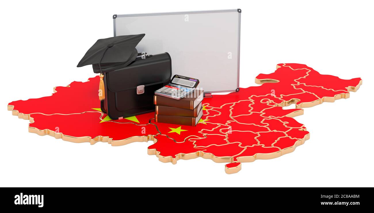 Business education in China concept, 3D rendering isolated on white ...