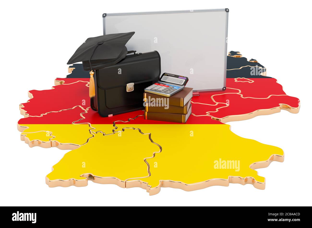 Business education in Germany concept, 3D rendering isolated on white ...