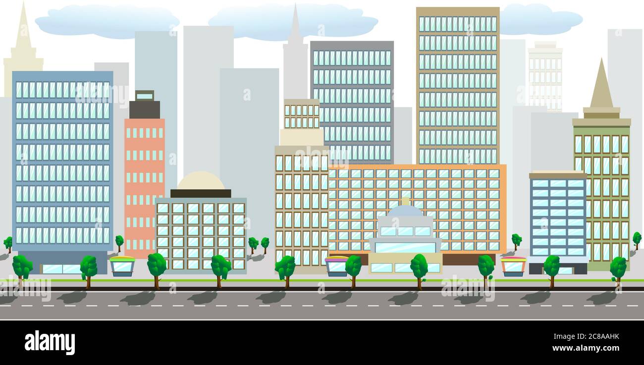 Skyscrapers vector vectors hi-res stock photography and images - Alamy