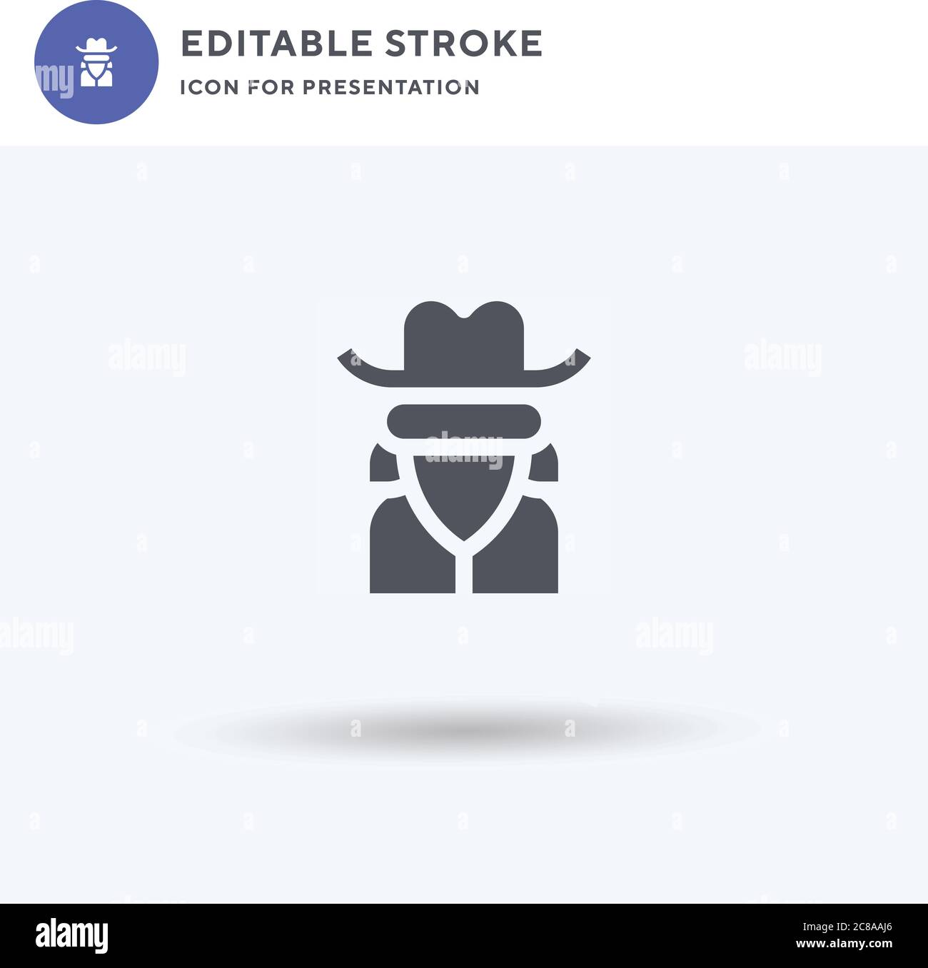 Gangster icon vector, filled flat sign, solid pictogram isolated on ...