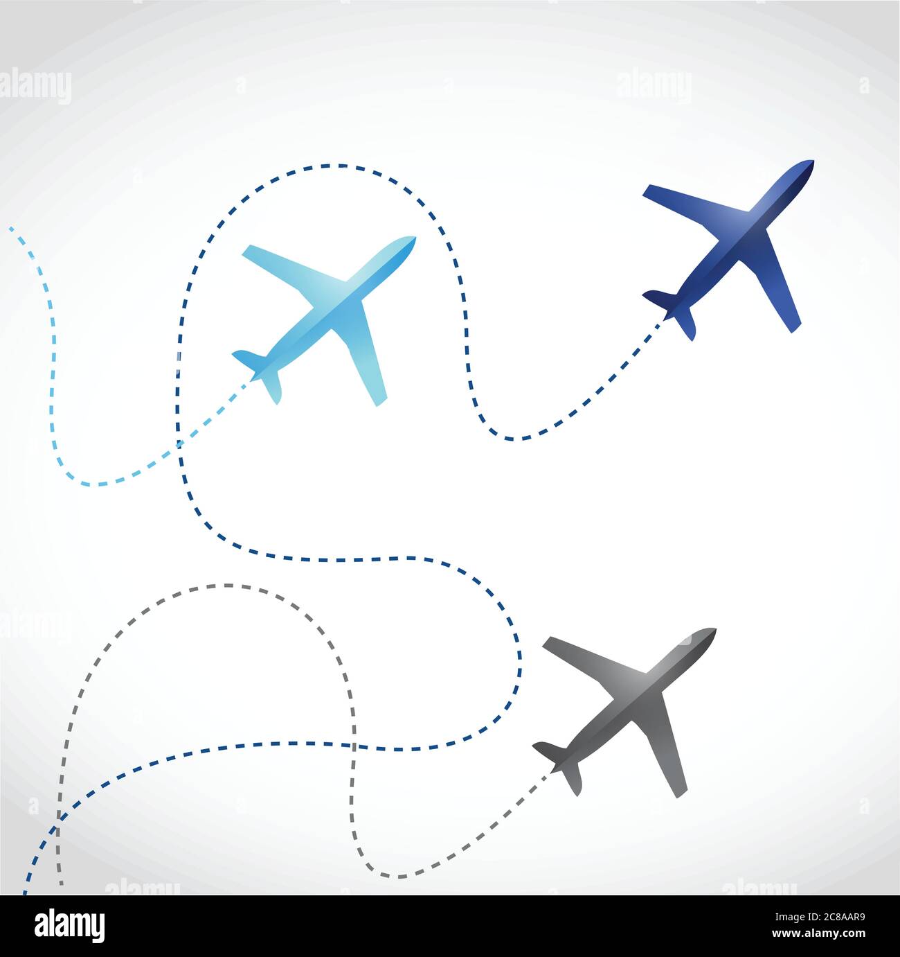Fly routes and airplanes. illustration design over a white background ...