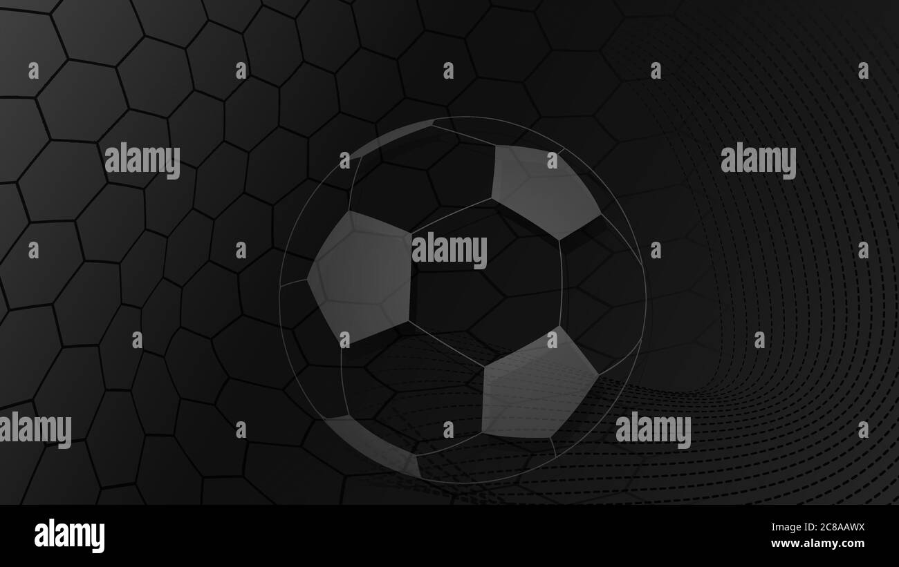 Football or soccer background with big ball in black colors Stock ...