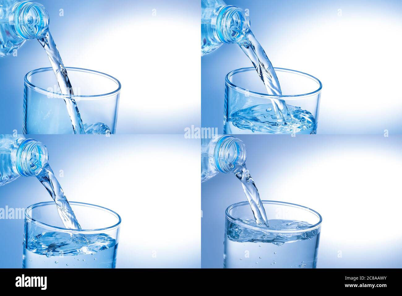filling a glass of water, empty to full Stock Photo - Alamy