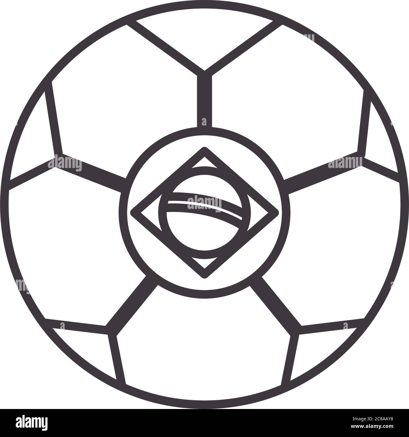 Brazil soccer ball line style icon design, Culture tourism brazilian ...