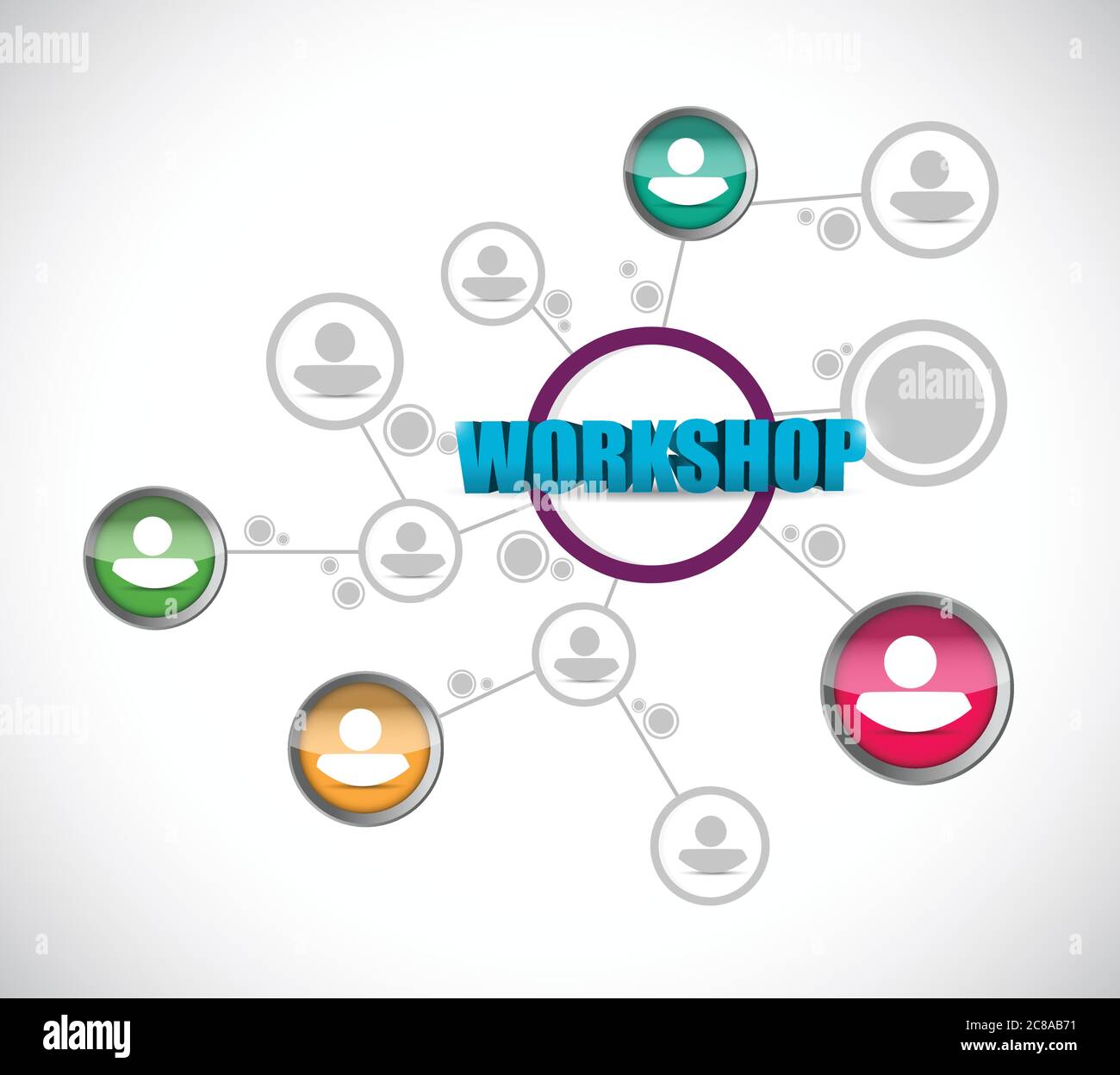 Workshop network connection illustration design over a white background ...