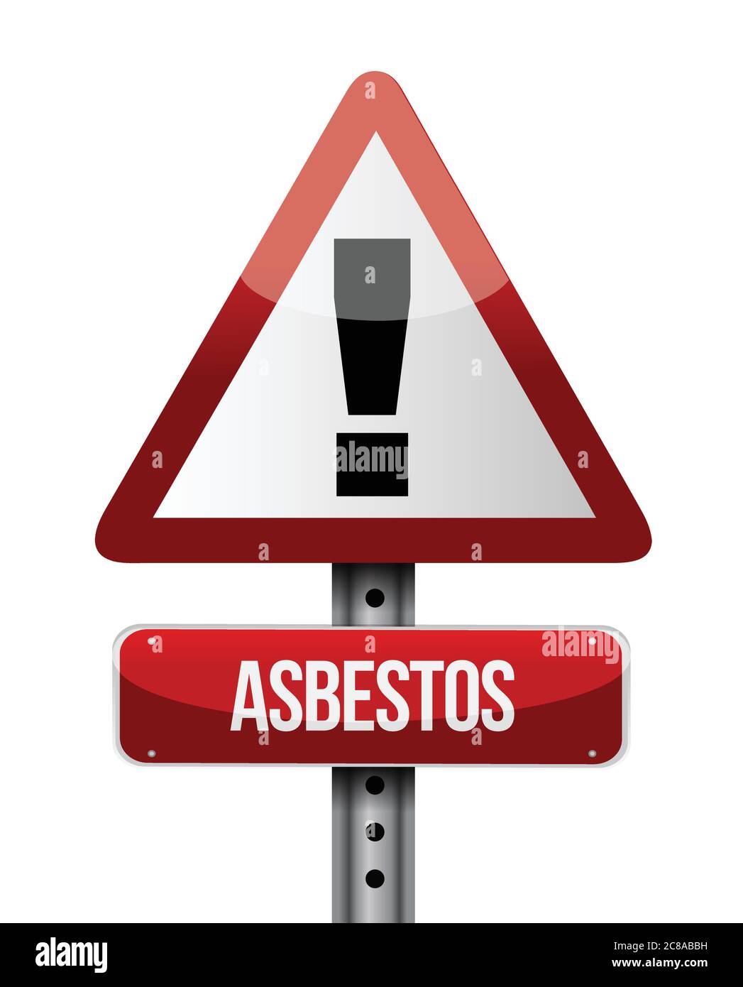 Asbestos road sign illustration design over a white background Stock ...