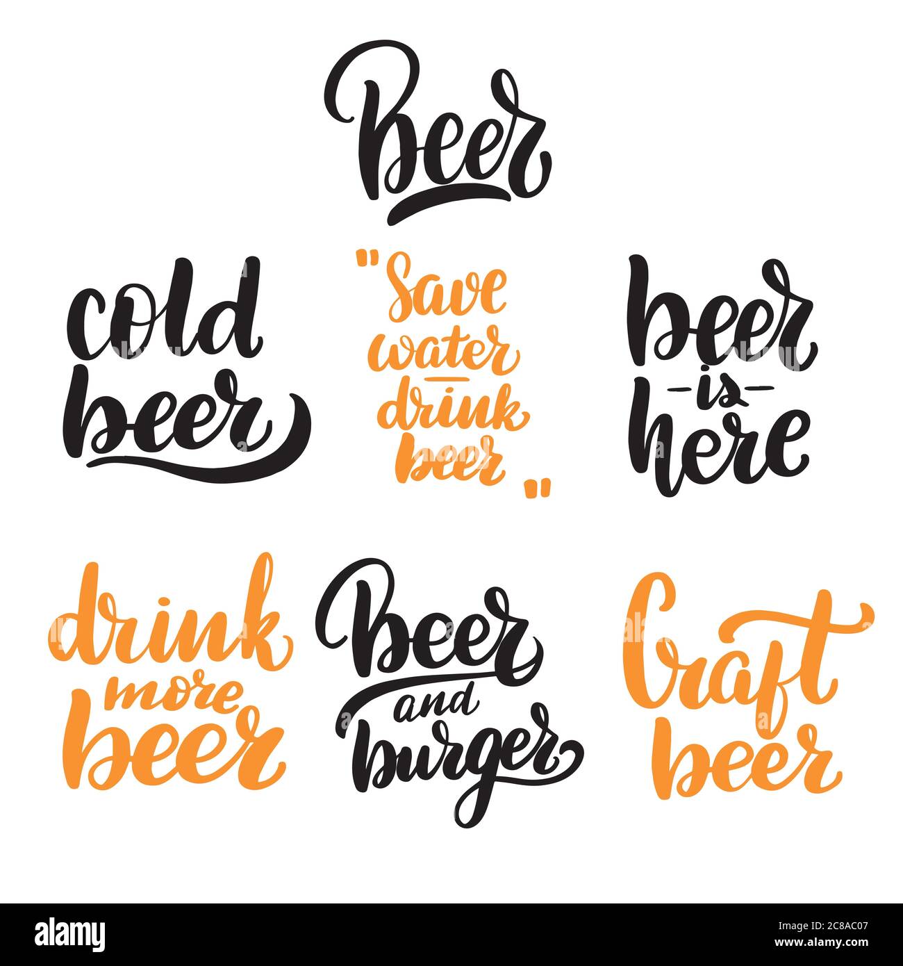 Beer calligraphy hand lettering Cut Out Stock Images & Pictures - Alamy
