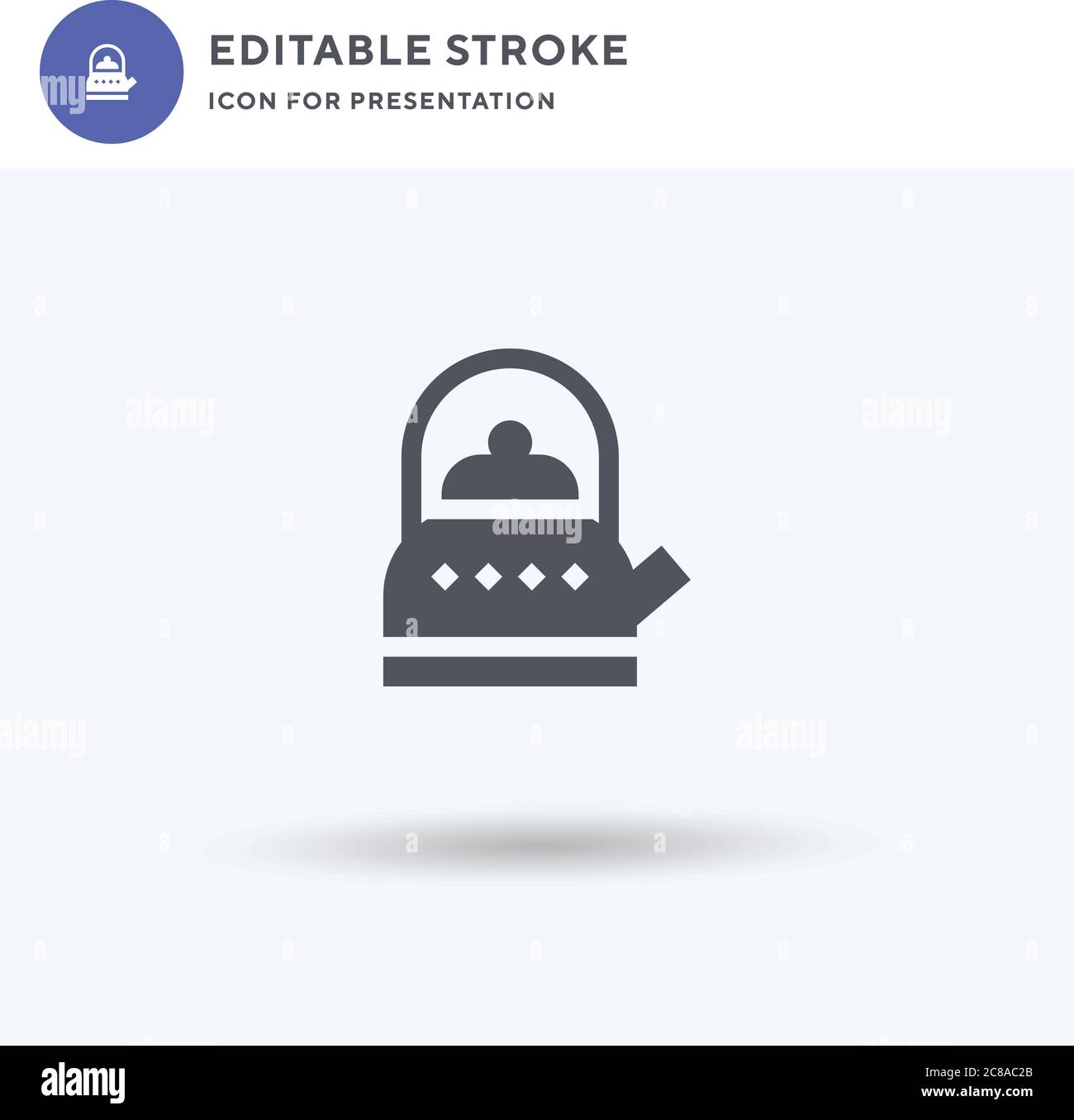 Kettle icon vector, filled flat sign, solid pictogram isolated on white ...