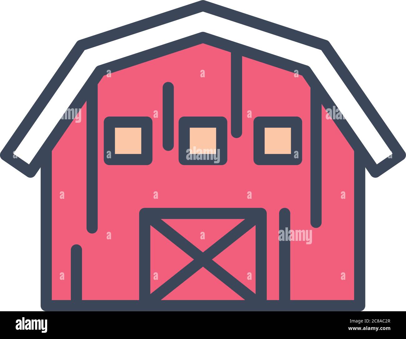 farm line and fill style icon design, agronomy lifestyle agriculture ...