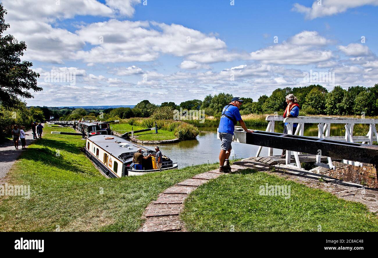 Caen Hill Lock Flight, Wiltshire Stock Photo - Alamy