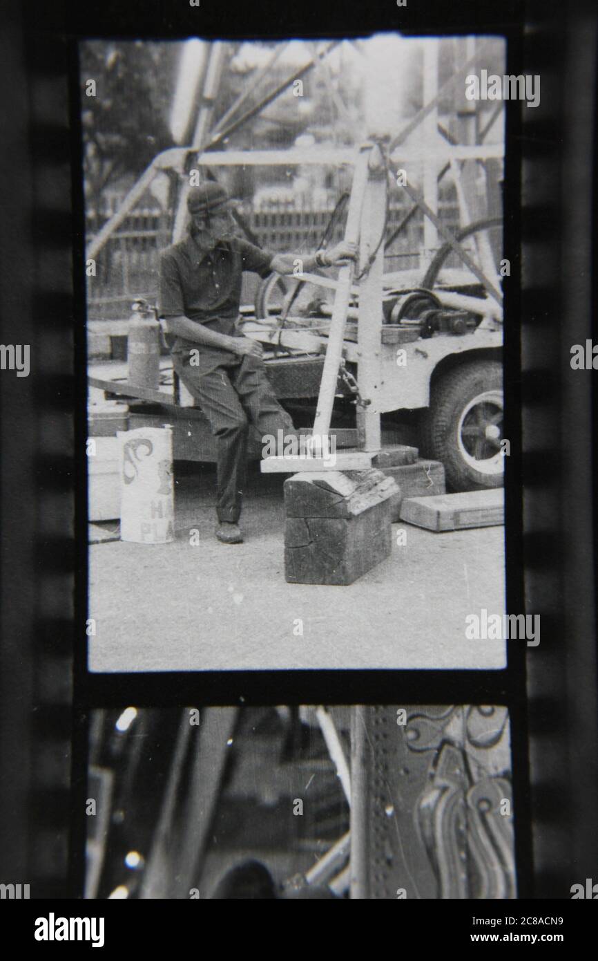 Fine 70s vintage contact print black and white photography of a ...