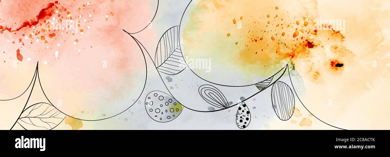 Abstract geometric modern banner design combined with splatter hand ...