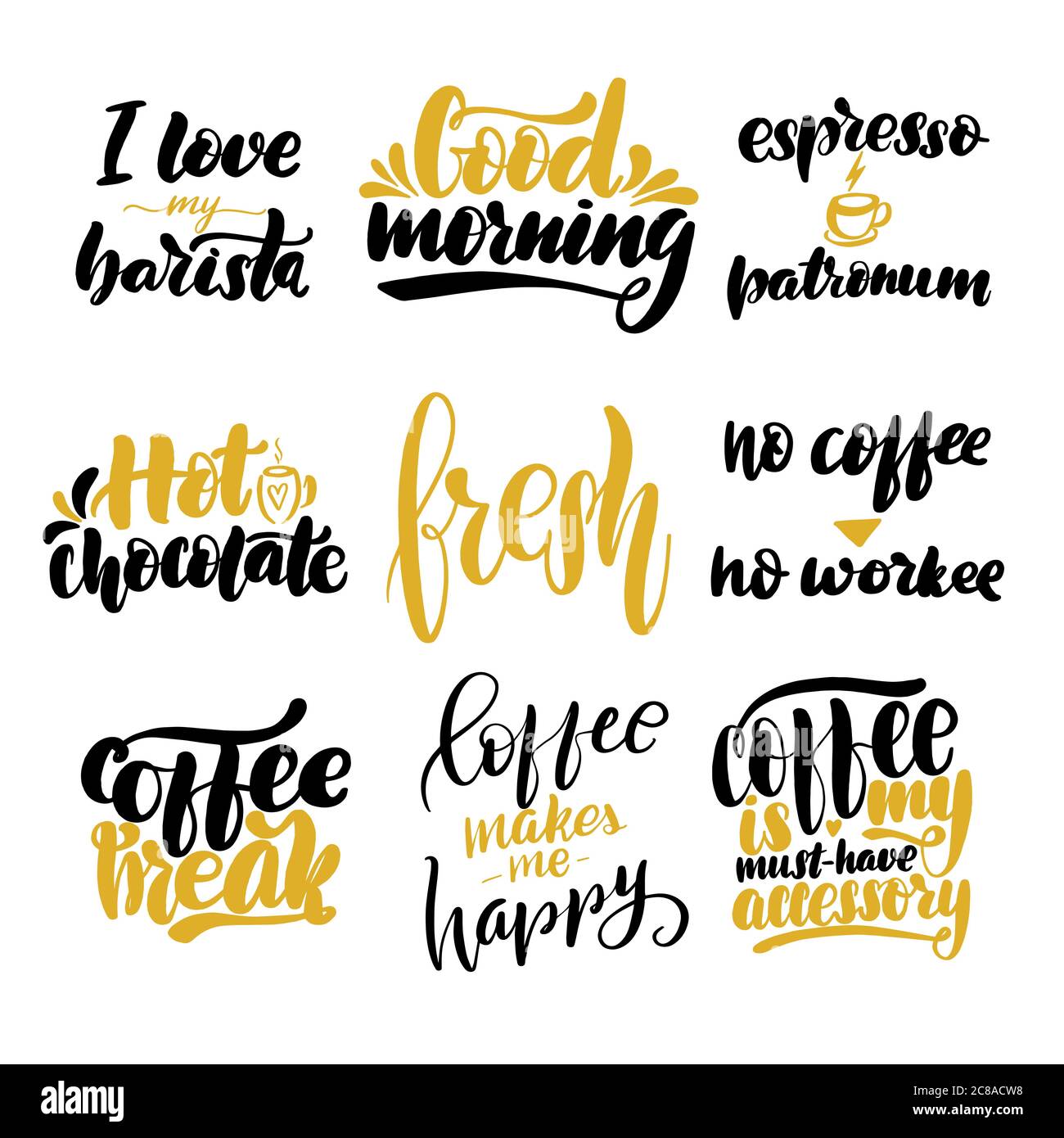 Vector calligraphy illustration isolated on white background Stock ...