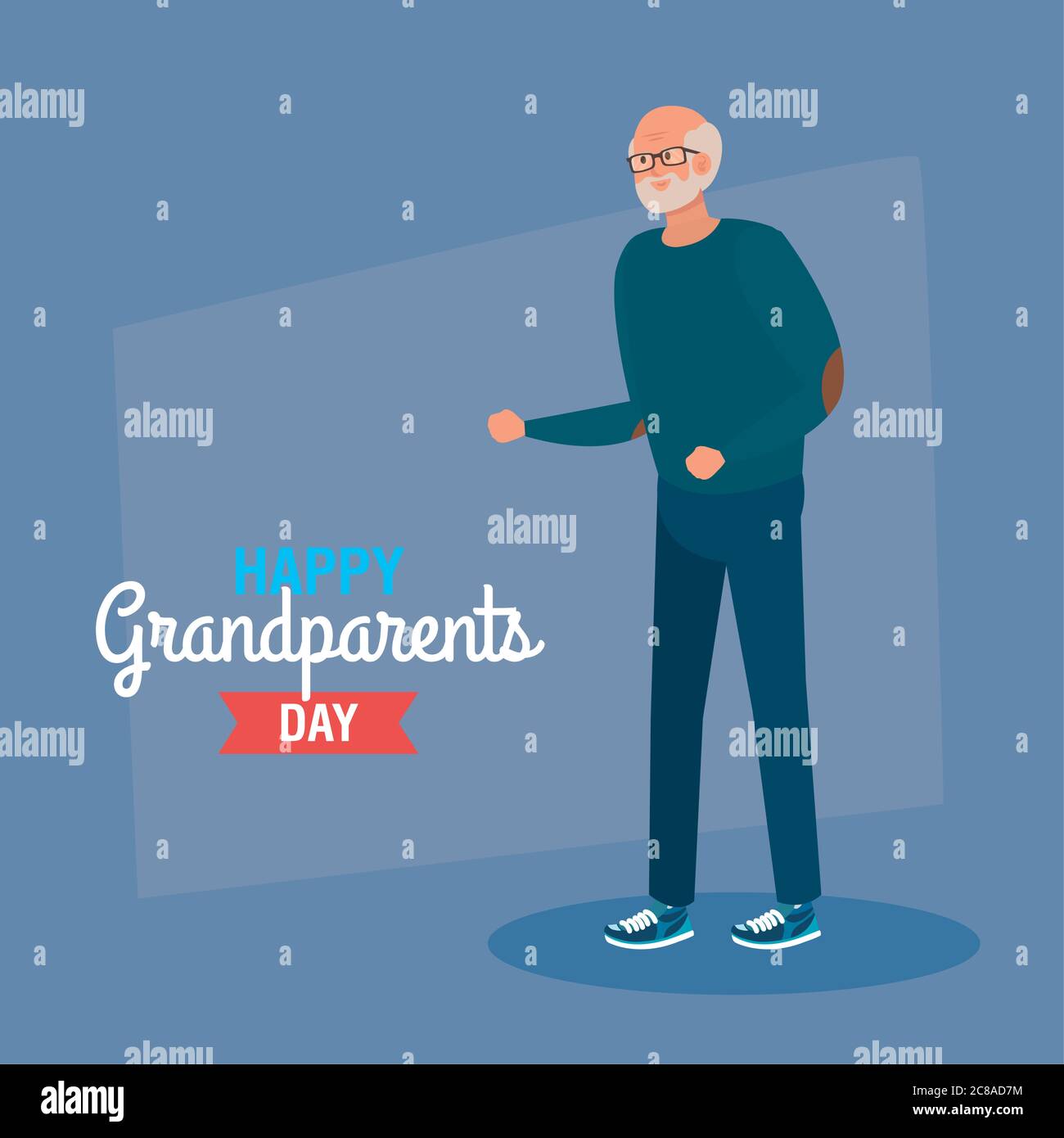 happy grand parents day with cute grandfather Stock Vector Image & Art ...