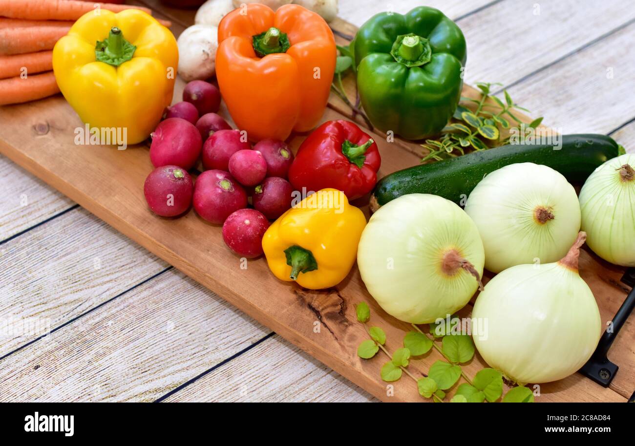 Fresh organic farmer's market vegetables washed and ready to cook into ...