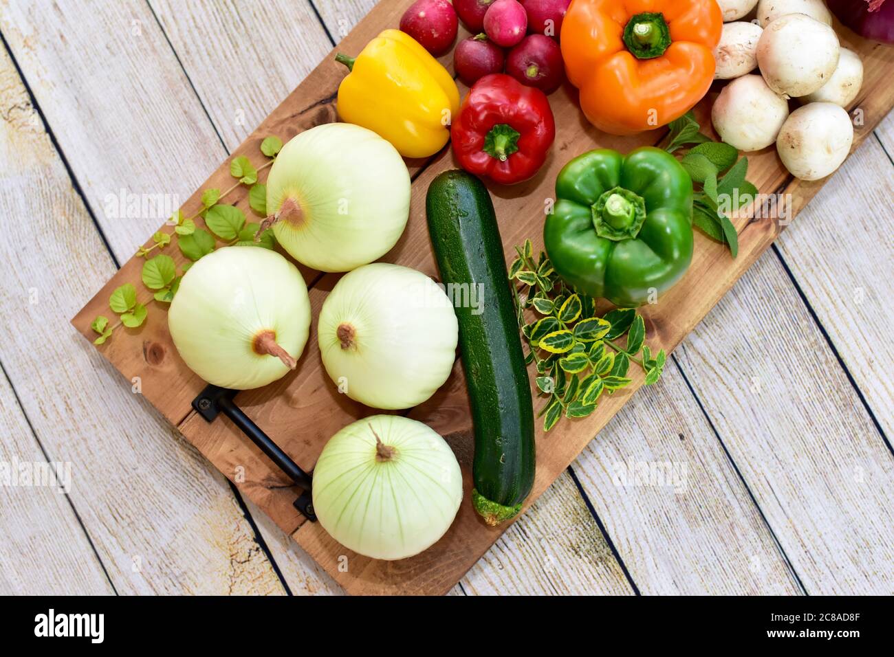 Fresh organic farmer's market vegetables washed and ready to cook into ...