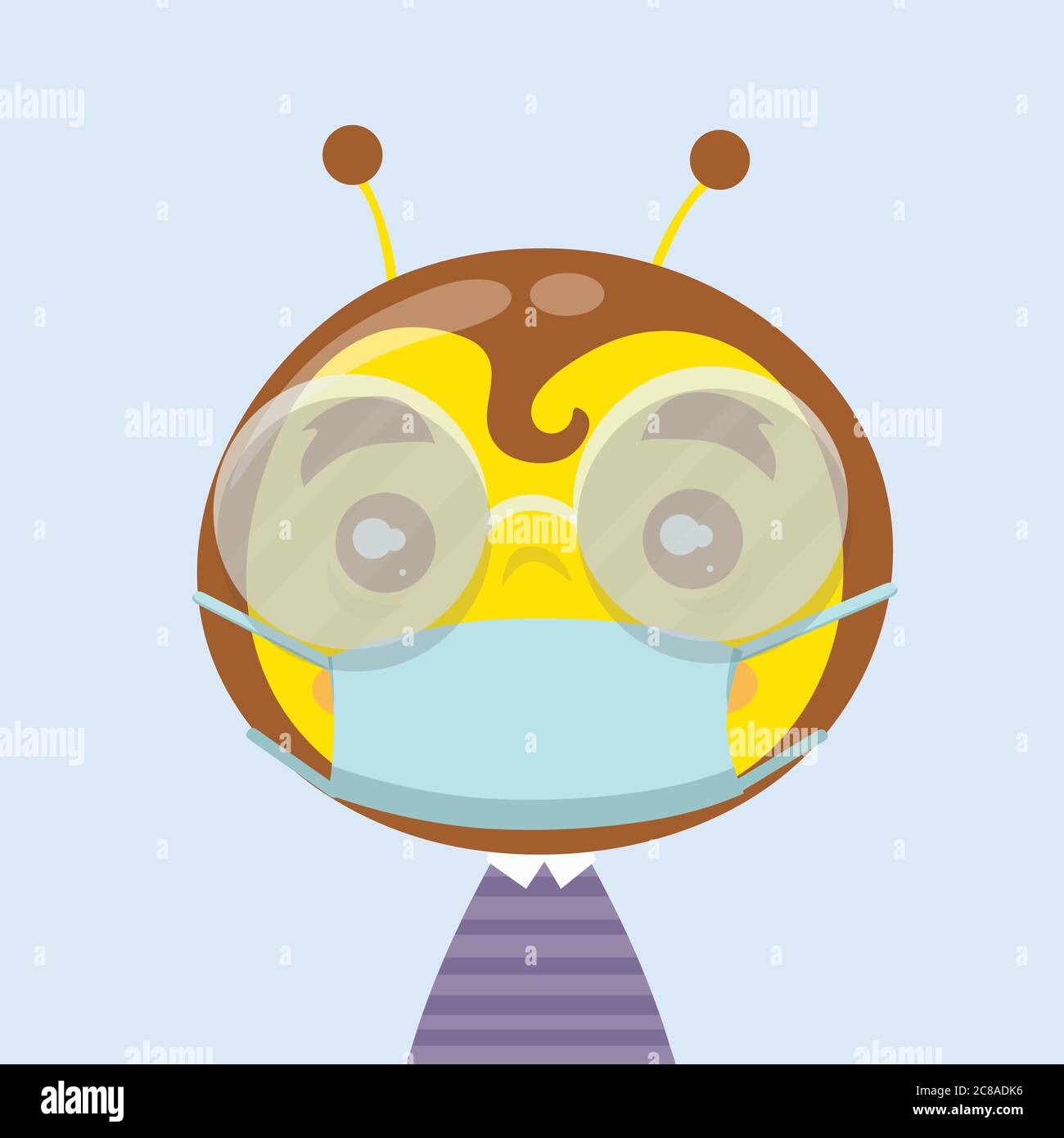 vector covid-19 virus face mask cartoon animal illustration Stock ...