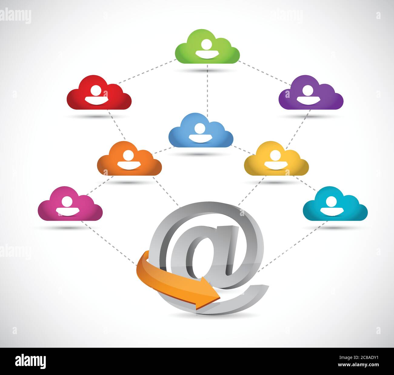 Cloud avatar online connection illustration design over a white ...