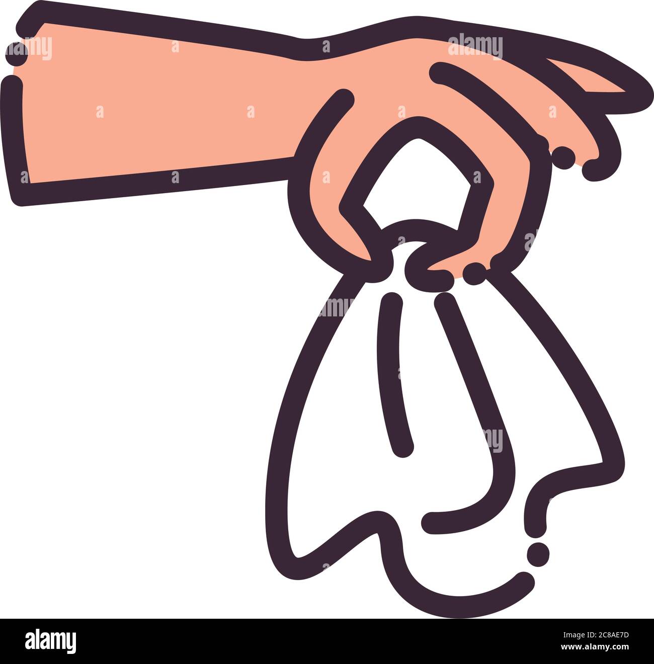 hand holding tissue line and fill style icon design of People arm ...